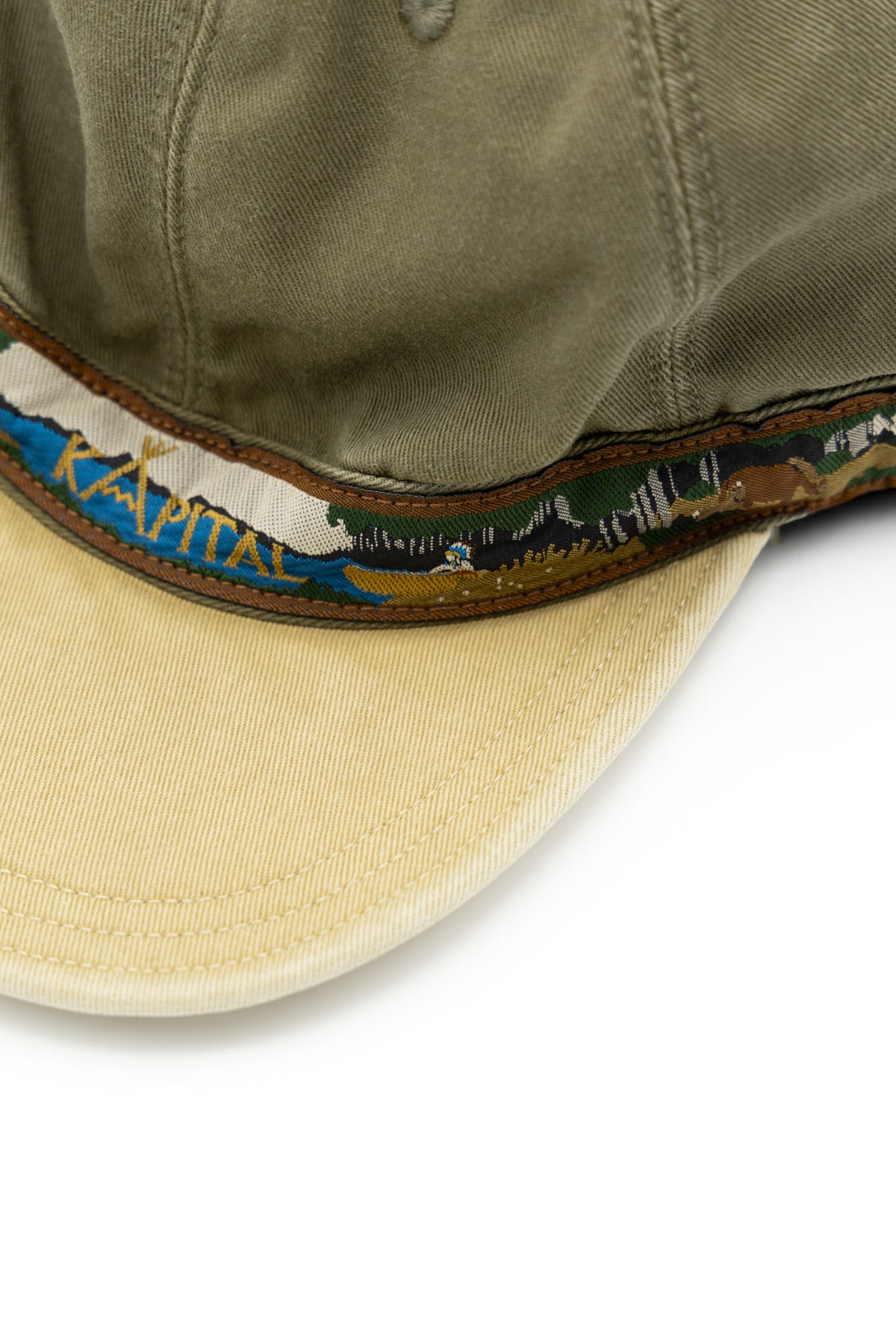 Kapital Chino BRIMFIELD Cap (NAVAJO BOAT) - Khaki x Beige – BLUE IN ...