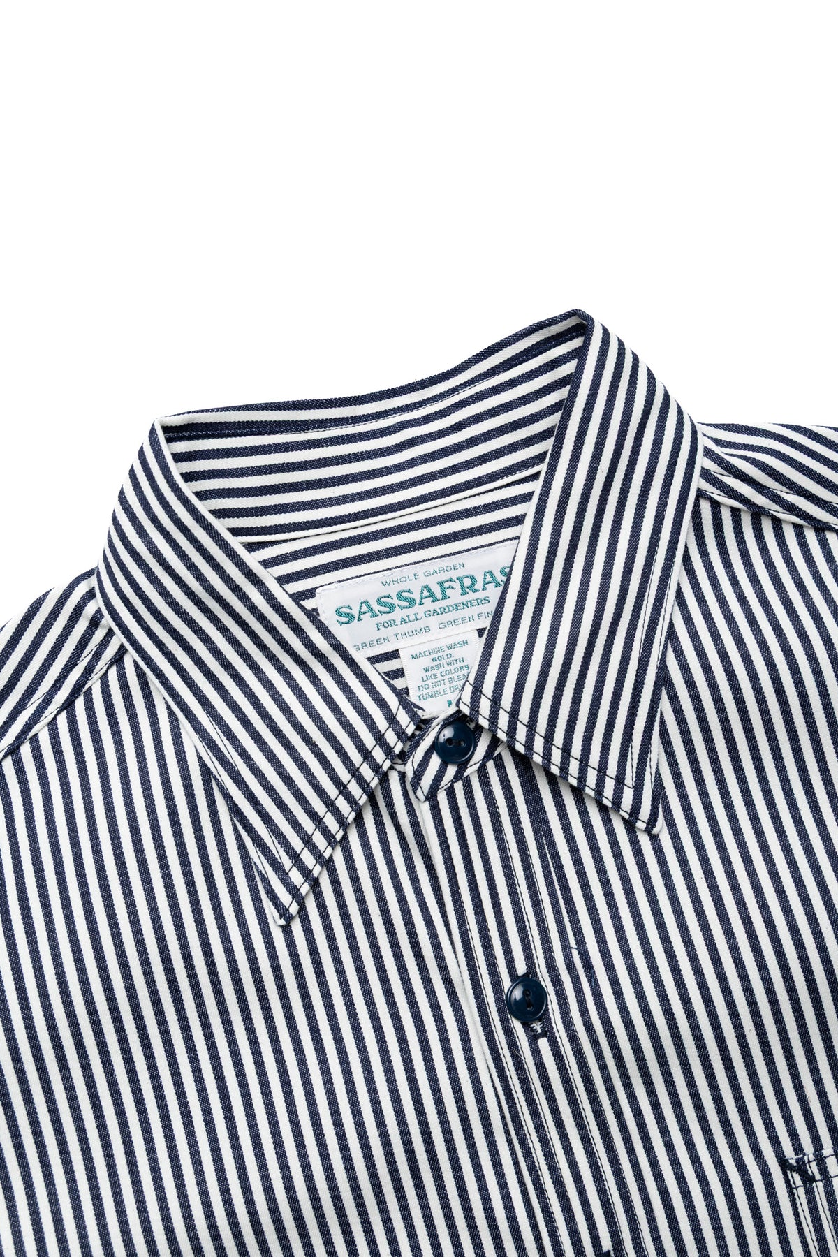 Sassafras Gardening at Night Shirt 6oz Hickory - White/Indigo – BLUE IN ...